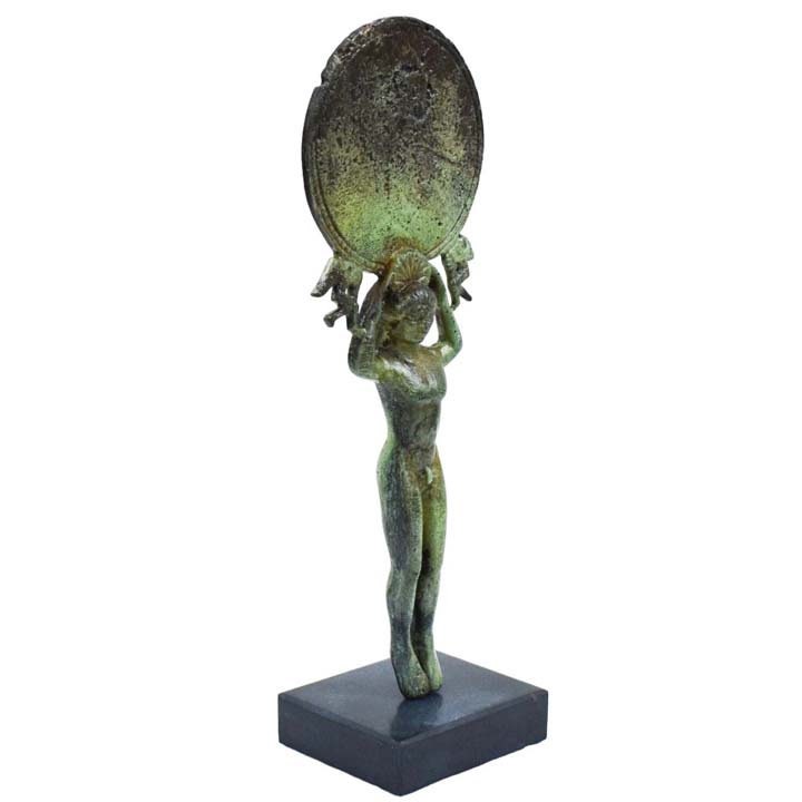 Ancient Greek Bronze Mirror With a Support in the Form of a Young Man ...