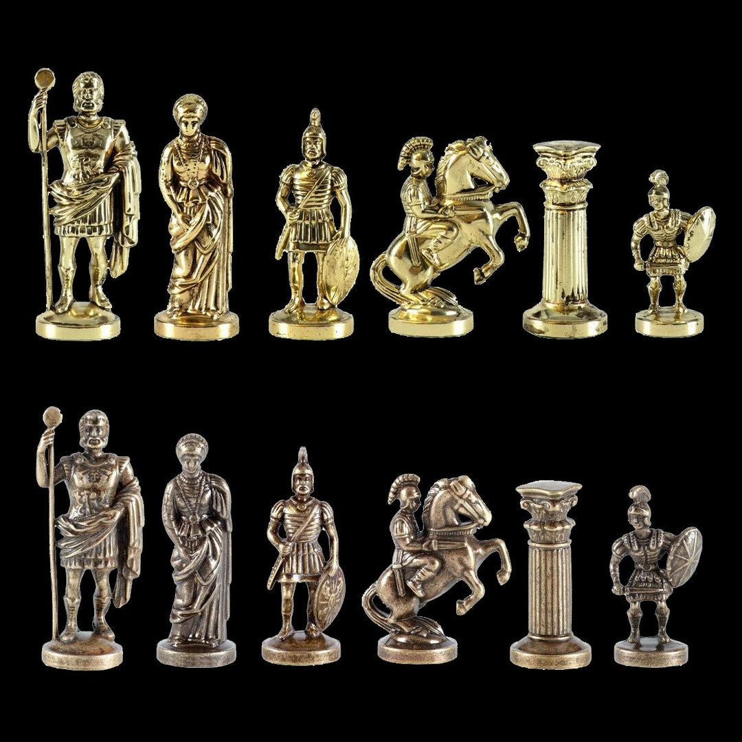 Greek Roman Period Large Chess Set - Gold and Copper Pawns - Etsy