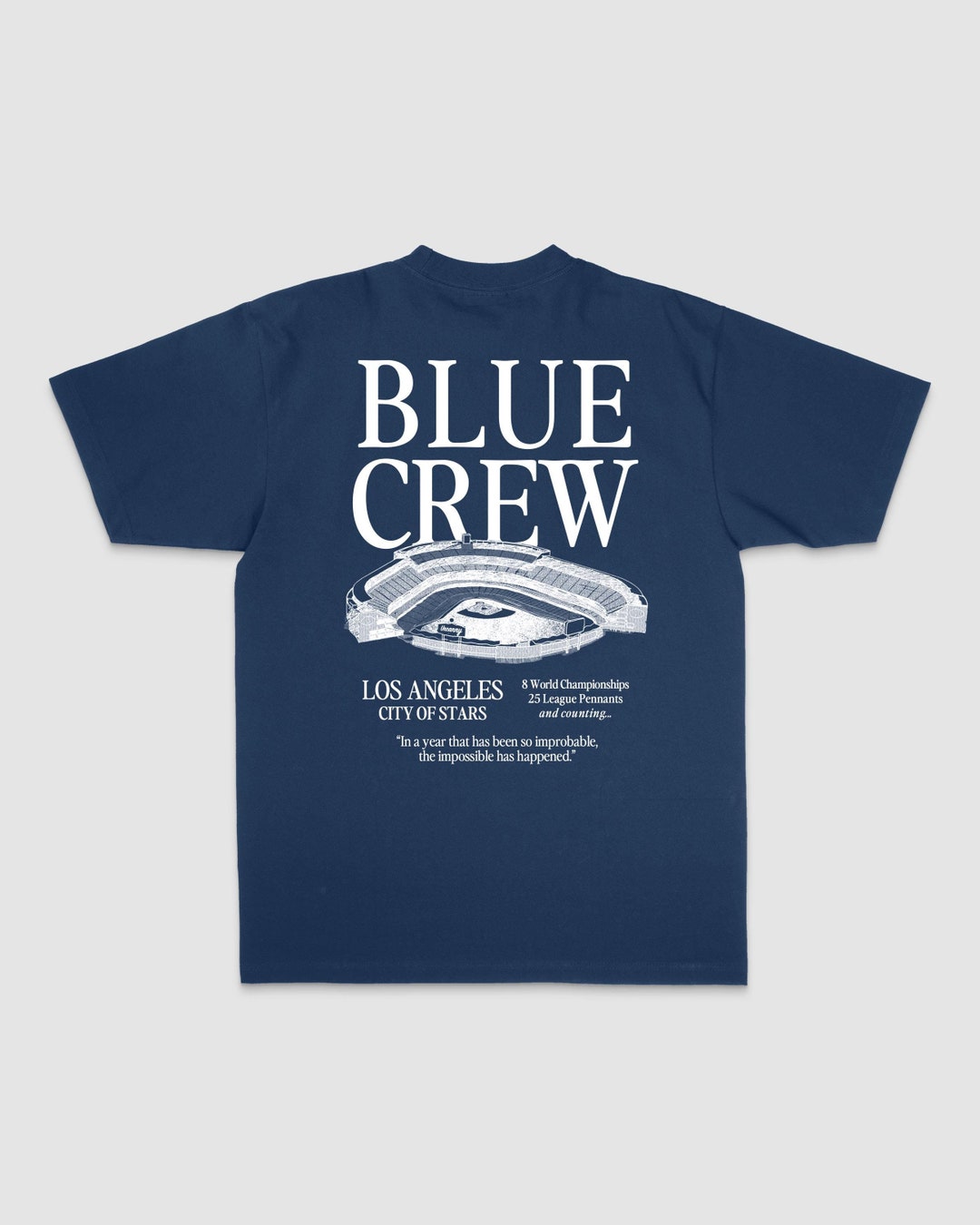 UPDATED! Los Angeles Dodgers Blue Crew Unisex Navy Heavyweight T-shirt ...