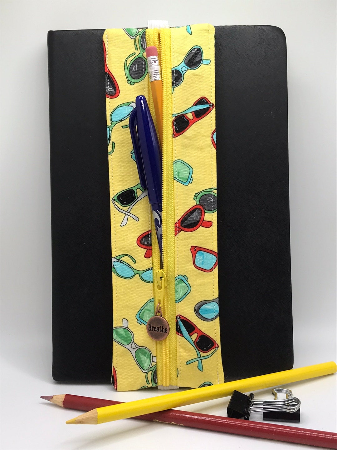 Zipper Pen Sleeve, Pen Holder for Notebook, Journal, Tablet, Pen Case ...