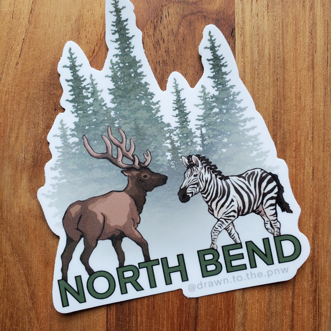 North Bend Zebra & Elk Sticker (waterproof) - Etsy