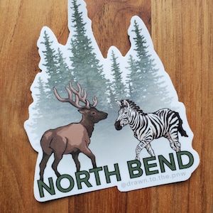 North Bend Zebra & Elk Sticker (waterproof) - Etsy