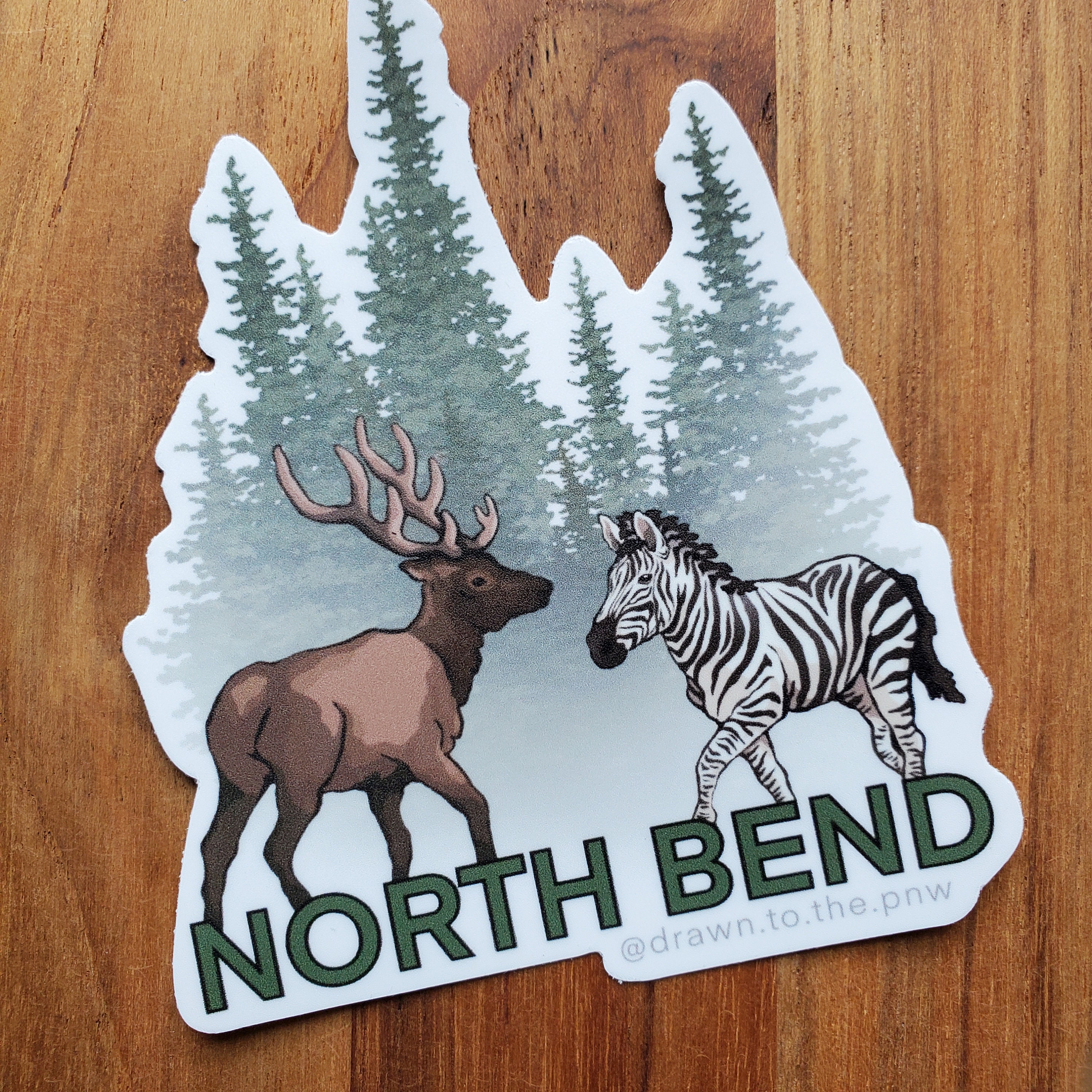 North Bend Zebra & Elk Sticker (waterproof) - Etsy