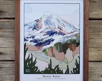 Mt Baker, Mt Baker Poster, Mt Baker Print, Mount Baker Poster, Mount ...