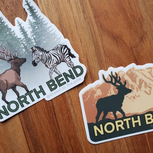 North Bend Zebra & Elk Sticker (waterproof) - Etsy
