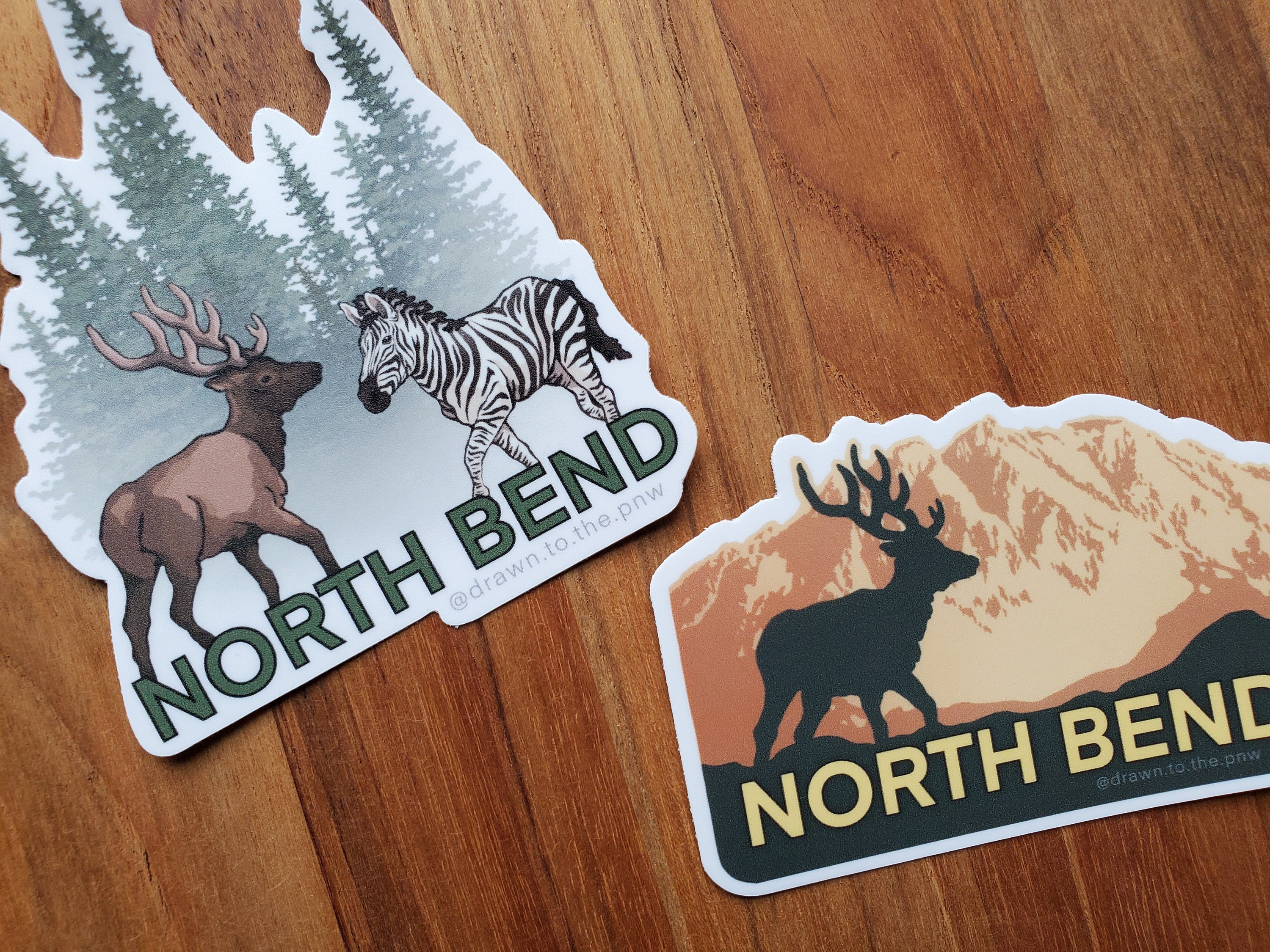 North Bend Zebra & Elk Sticker (waterproof) - Etsy