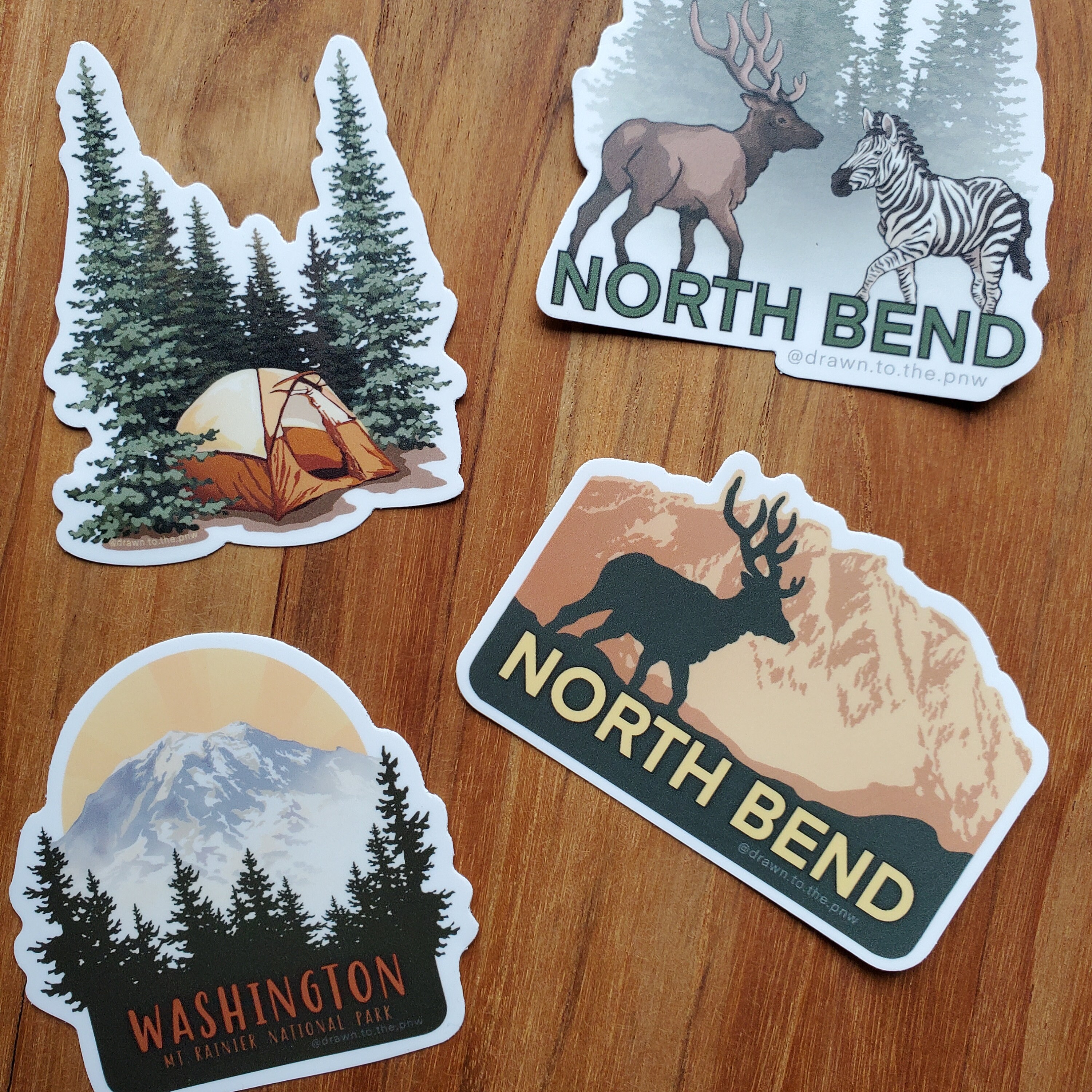 North Bend Zebra & Elk Sticker (waterproof) - Etsy