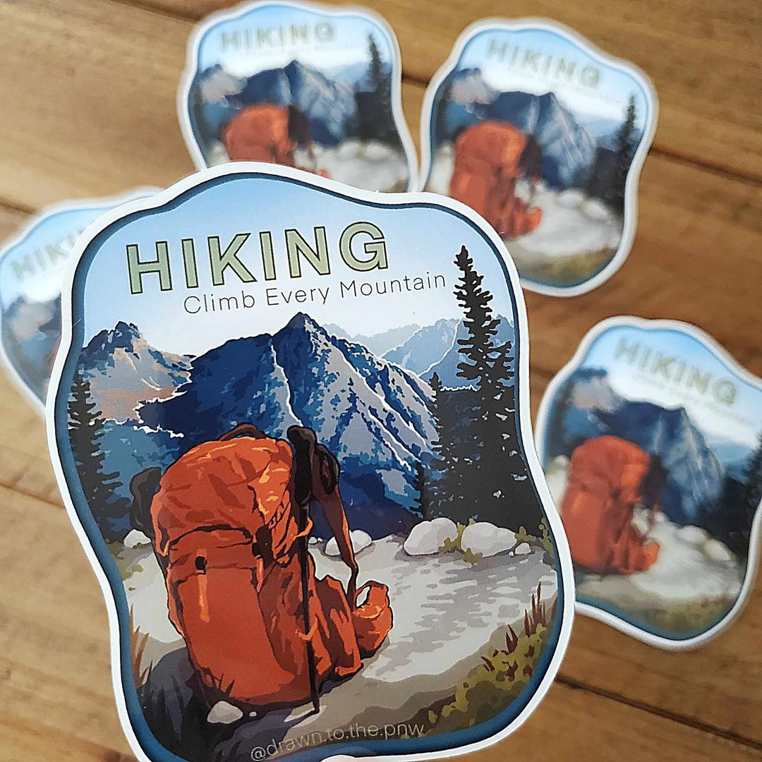 Hiking/backpacking Waterproof Sticker - Etsy