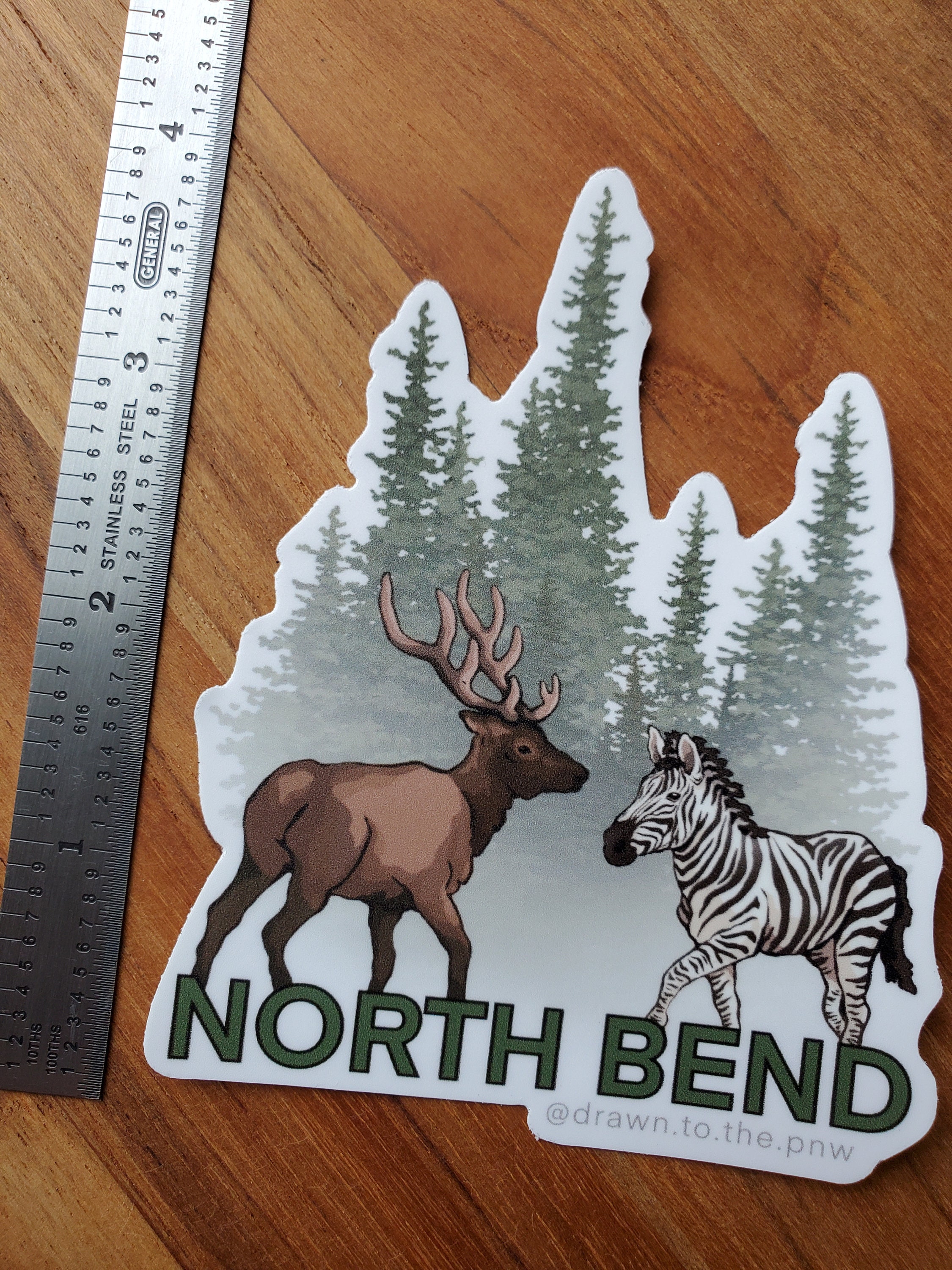North Bend Zebra & Elk Sticker (waterproof) - Etsy