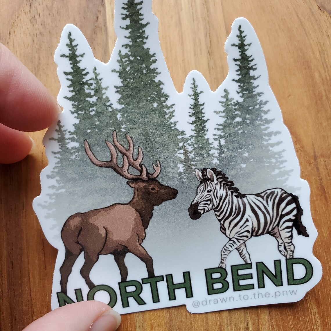 North Bend Zebra & Elk Sticker (waterproof) - Etsy