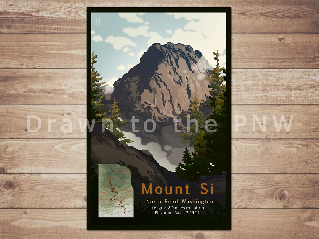 Mt. Si - Haystack (11x17, Trail Profiles) - Etsy