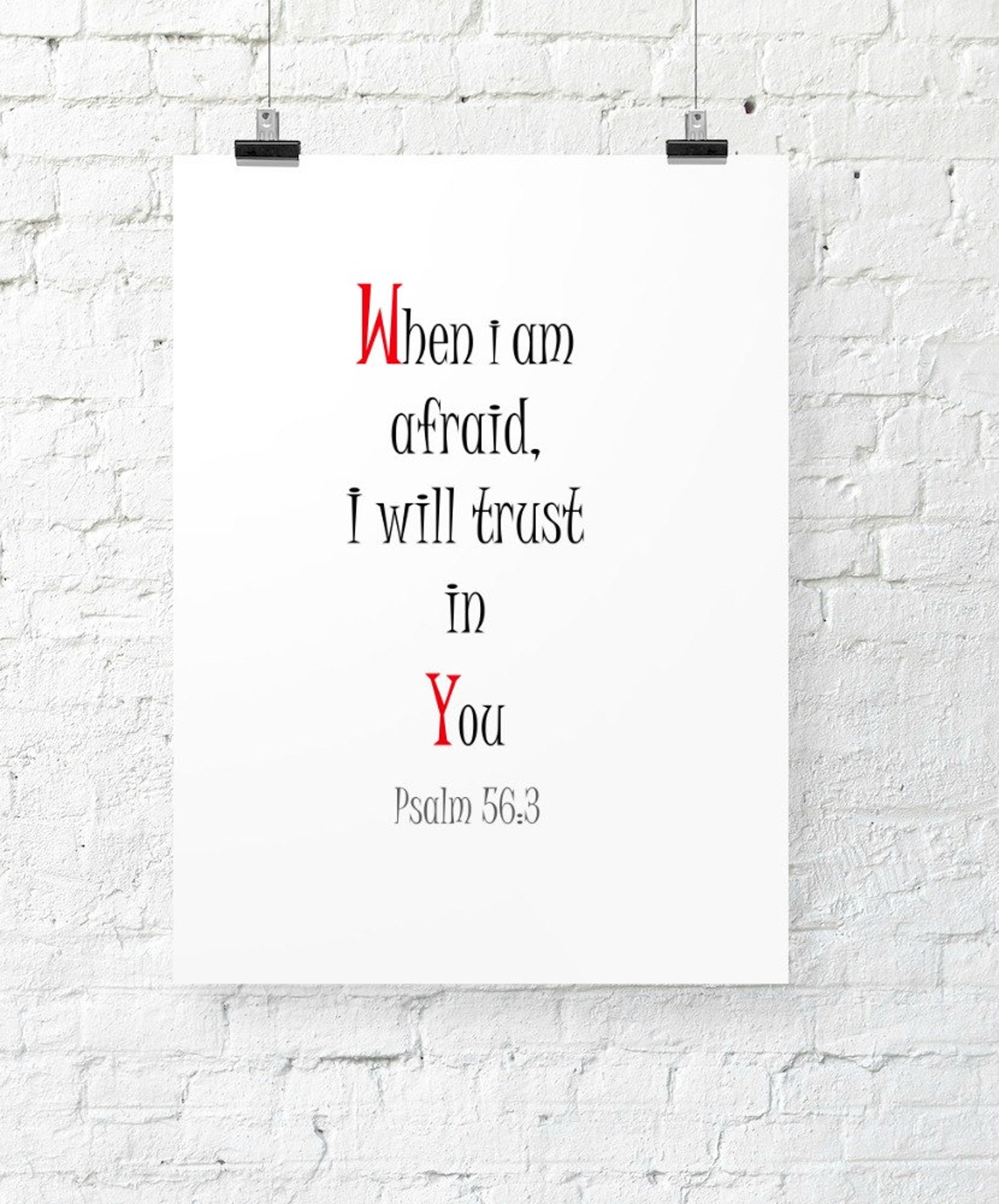 WORDS OF WISDOM, When I Am Afraid, I Will Trust in You, Bible Instant ...