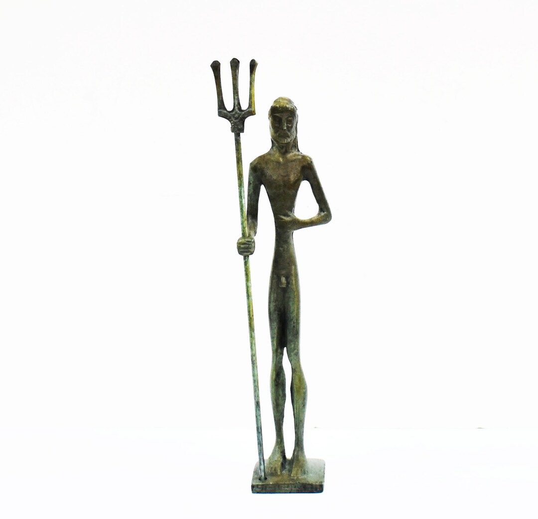 Poseidon Holding His Trident-small Bronze Statue-god of the Sea,storms ...