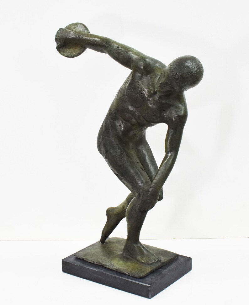 Discobolus of Myron-discus Thrower-bronze Statue-marble Base-olympic ...