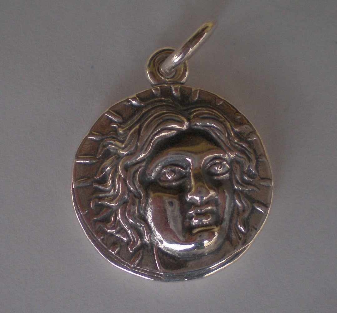 Helios Ancient Sun God Silver Pendant Apollo God of Light Rhodes Helius ...