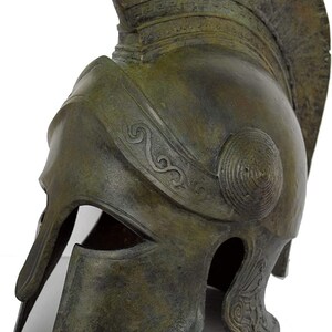Bronze Corinthian Crested Helmet Decorated With Meander-greek Spartan ...