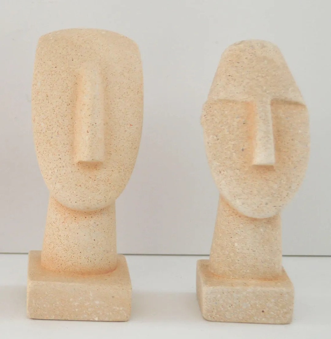 Cycladic Head Idols With Base - Set of 2 Types - Ancient Greek Art ...