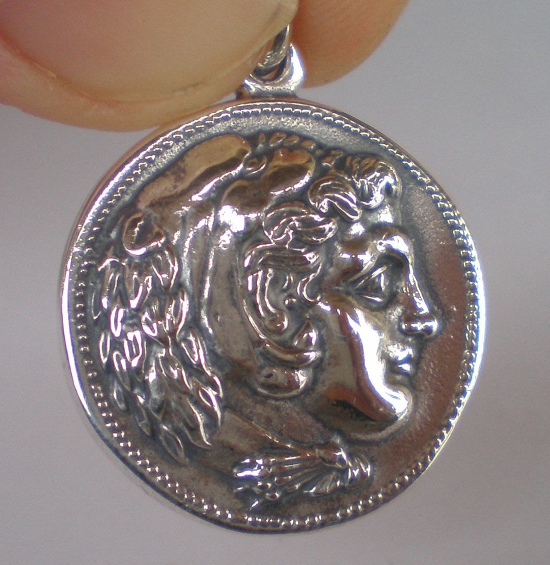 Alexander the Great Hercules Silver Coin Pendant - Macedonia Star ...