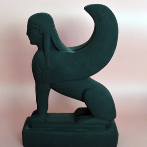 Statue of Sphinx in Black Greek Sphinx of Naxos Figure Sphinx of the ...