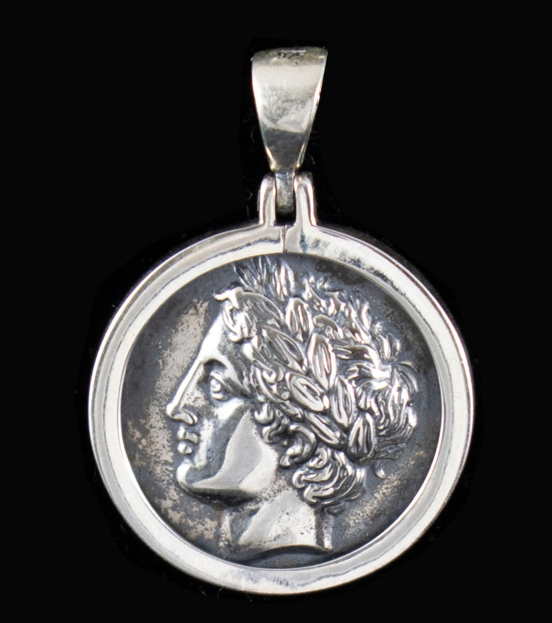 Apollo Tetradrachm-silver Pendant With Plain Border Like Ancient Greek ...
