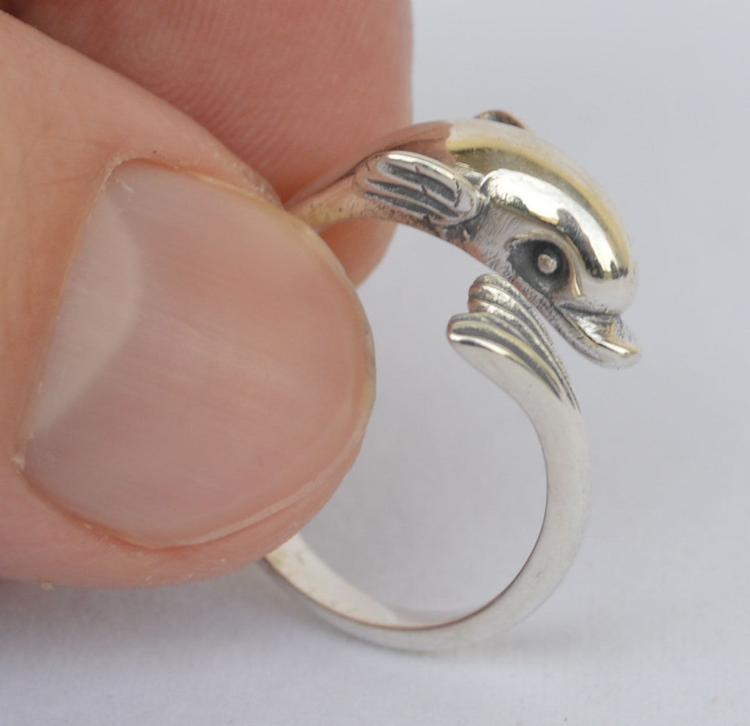 Dolphin Silver Ring Size Between Us 6 to 8 1/2 -ancient Greece-high ...