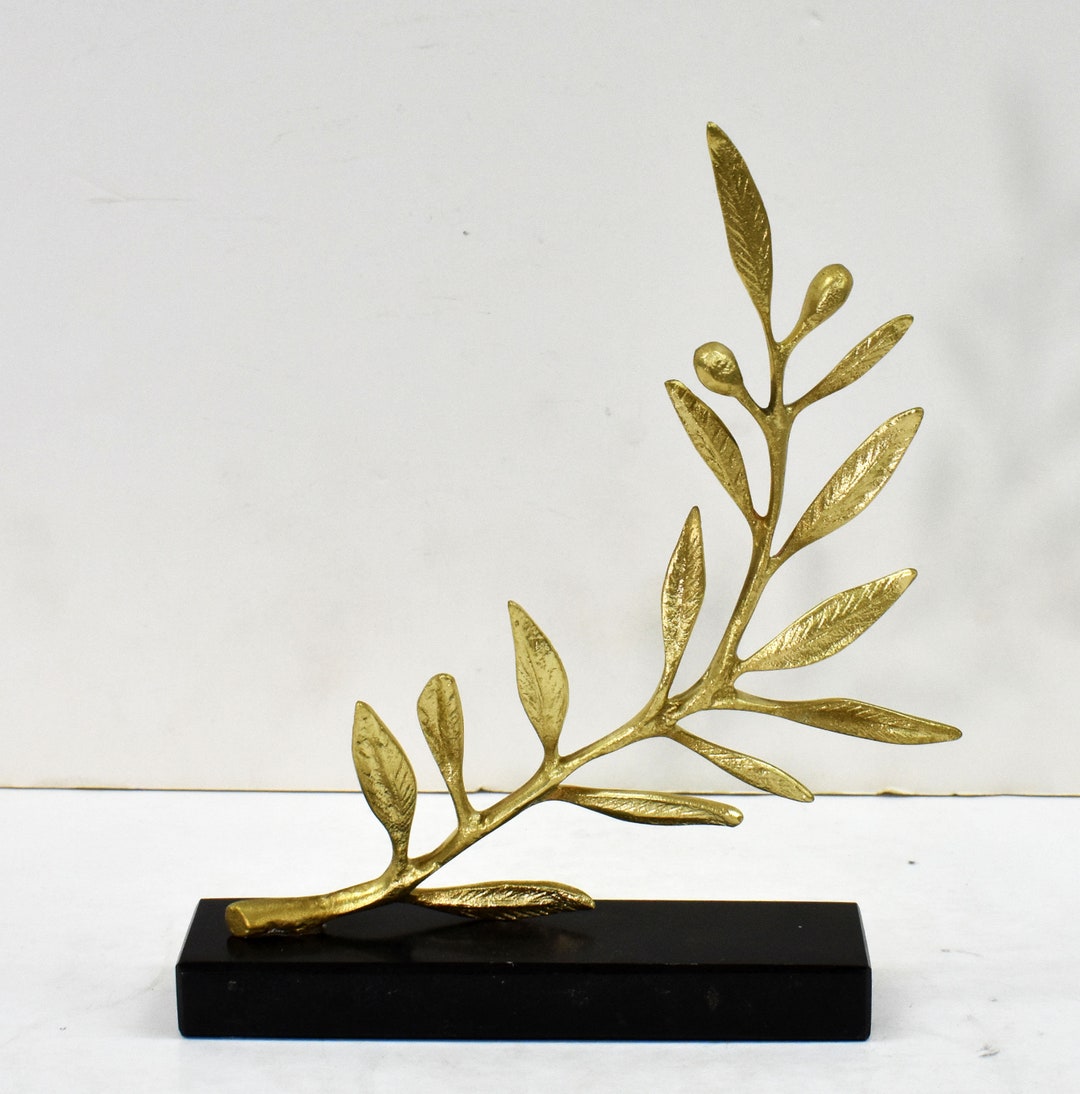 Bronze Olive Branch-marble Base-symbol of Peace and - Etsy