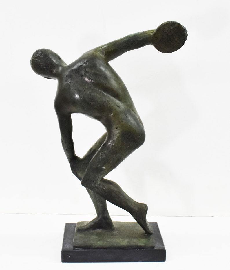 Discobolus of Myron-discus Thrower-bronze Statue-marble Base-olympic ...