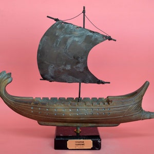 Ship With Marble Base Inspired by Ancient Greek Penteconter,forerunner ...