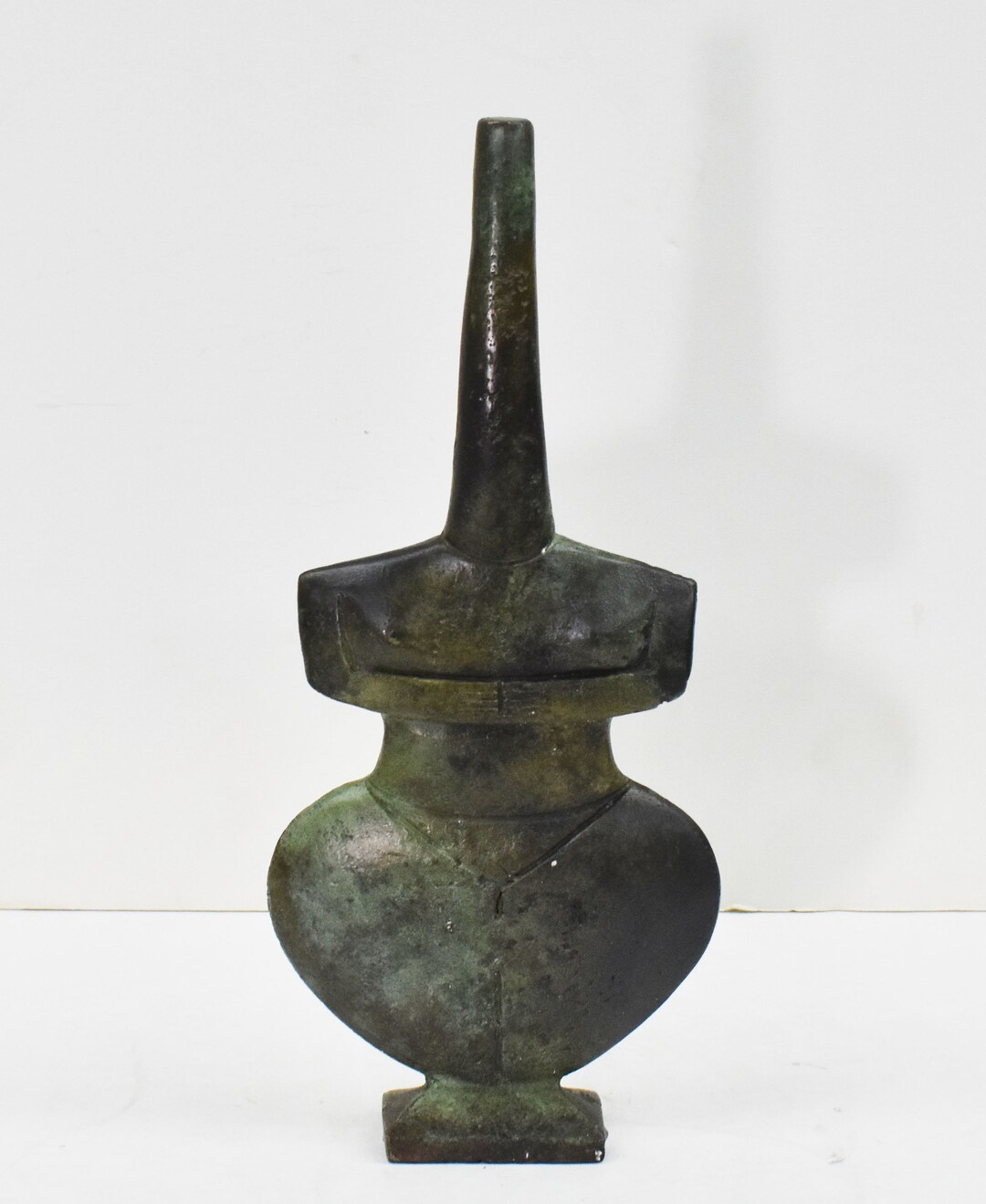 Violin Shaped Cycladic Statuette-bronze Female Figurine-minimal ...