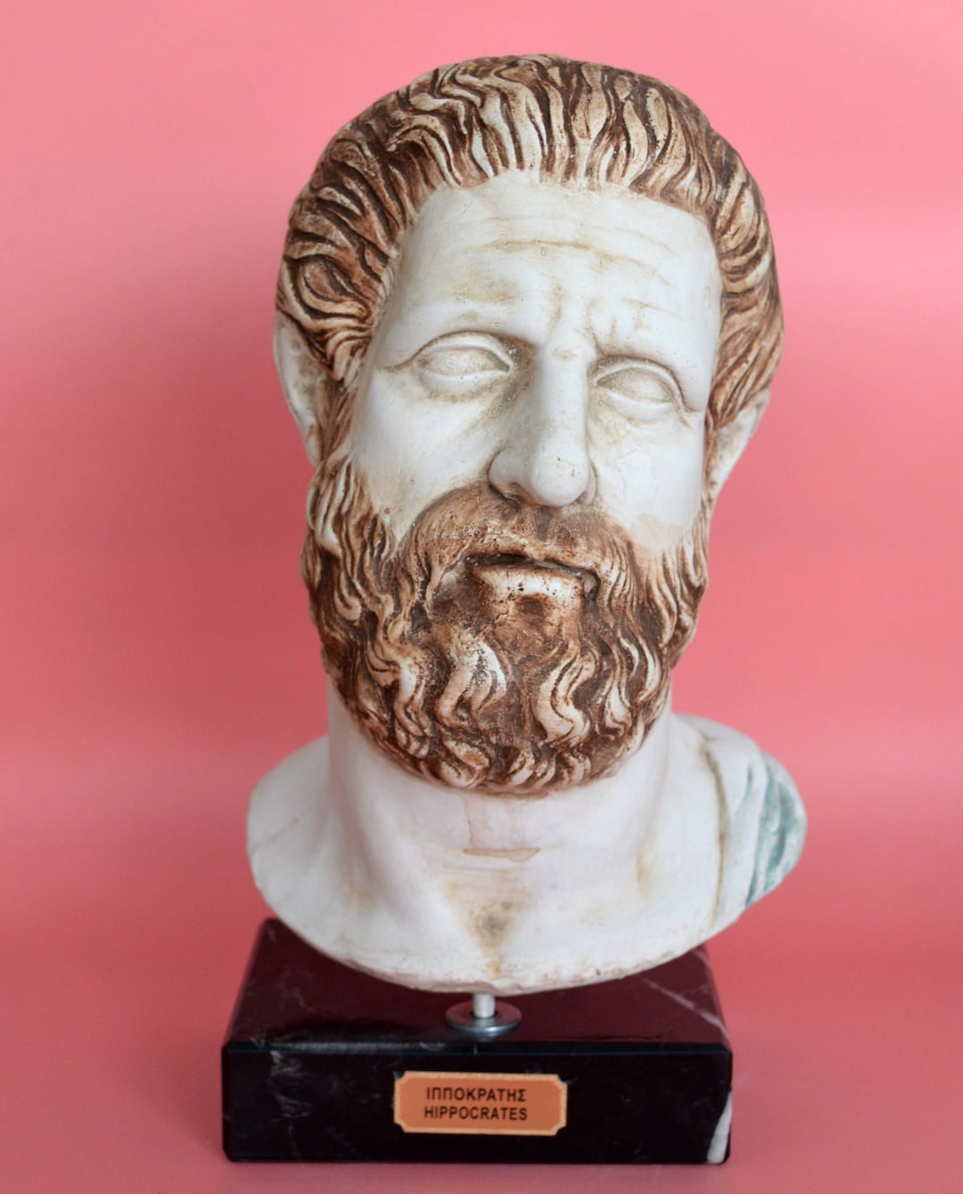 Hippocrates Bust Desktop Decorative Sculpture With Marble Base Ancient ...