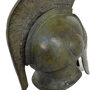 Bronze Corinthian Crested Helmet Decorated With Meander-greek Spartan ...