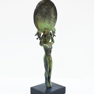 Ancient Greek Bronze Mirror With a Marble Base and a Support in the ...