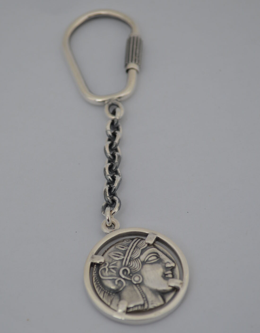 Goddess Athena & Owl of Wisdom Silver Keychain Athens | Etsy