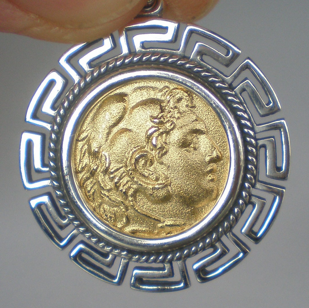 Alexander the Great Hercules Silver Coin Pendant (gold Plated ...