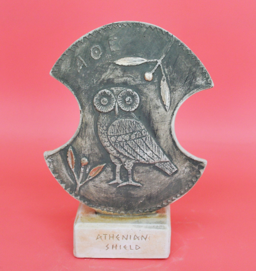 Miniature of a Figure-of-eight Shield Decorated With the Owl of Athens ...