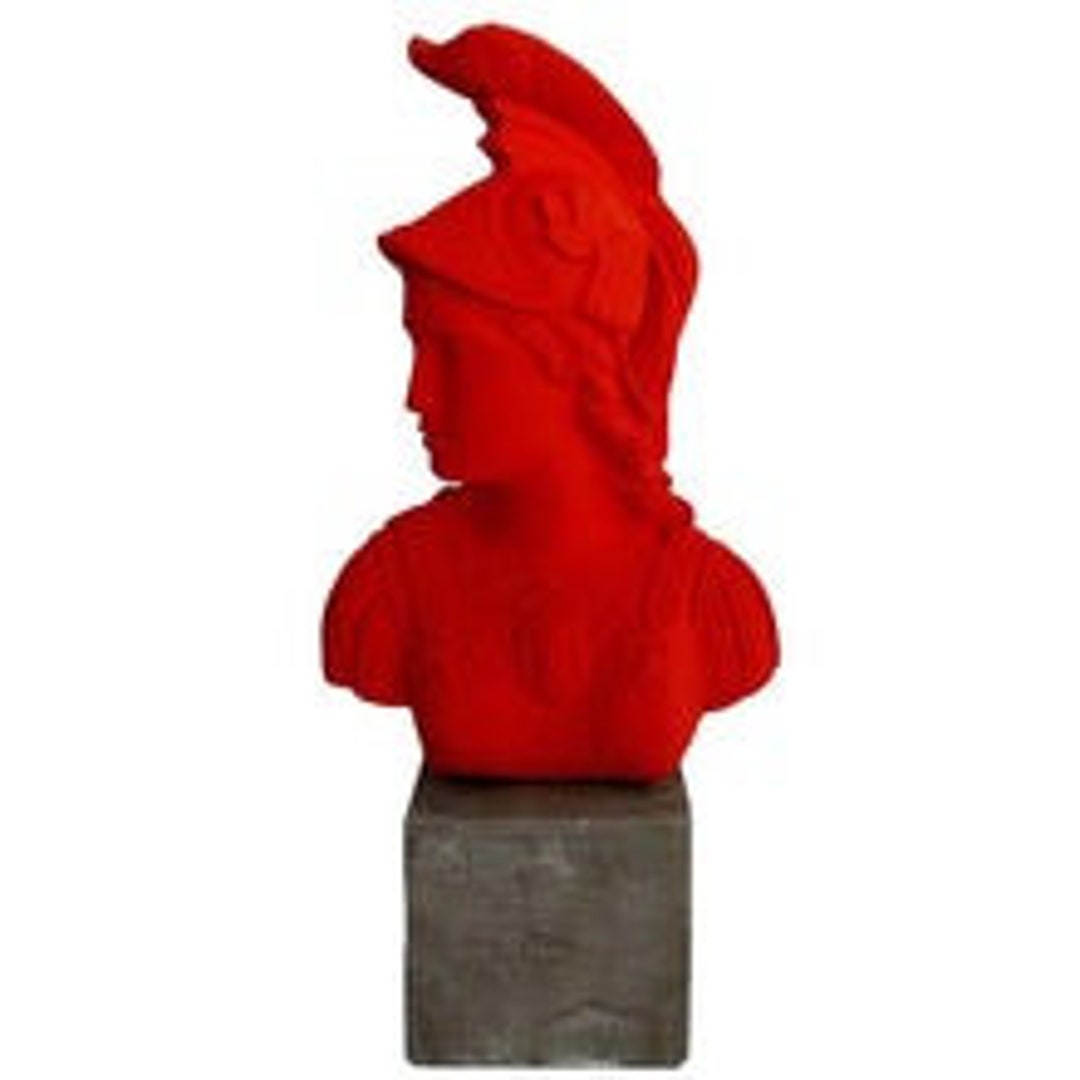 Red Bust of Goddess Athena-patron and Protectress of Athens-goddess of ...