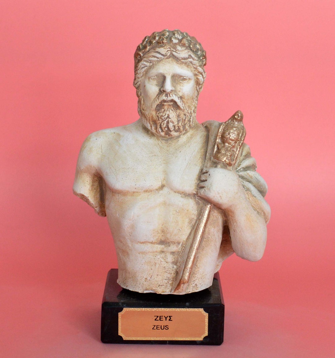 Zeus Bust With Marble Base King of the Gods of Mount Olympus,god of the ...