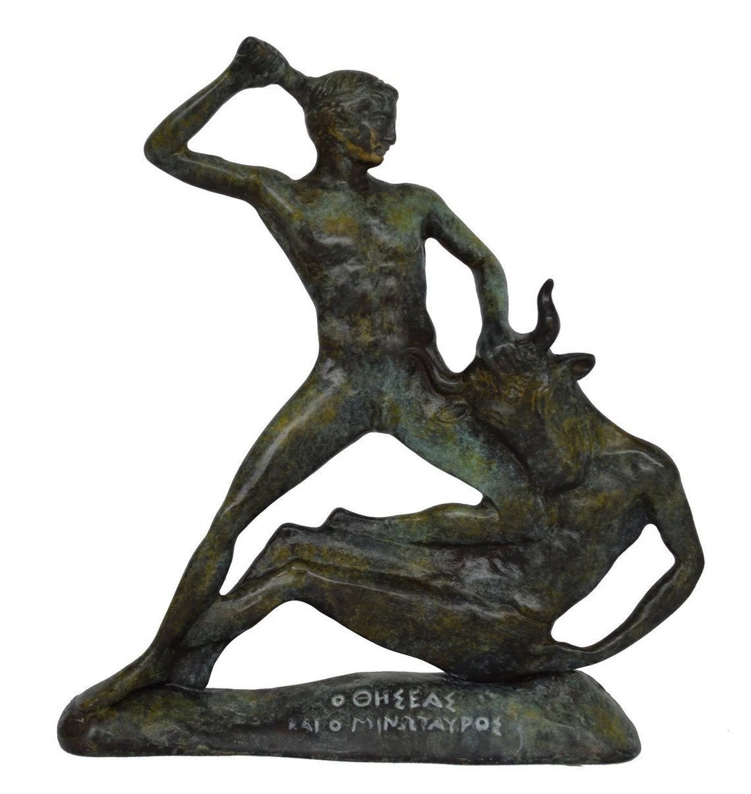 Theseus Killing the Minotaur-statue Made of Bronze-labyrinth Built by ...