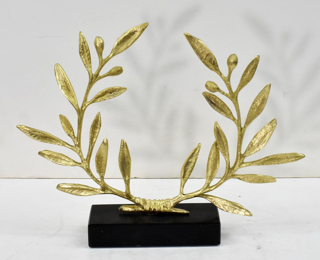 Bronze Kotinos With Marble Base Olive Wreath Prize for the Winner of the Ancient Olympic Games ...