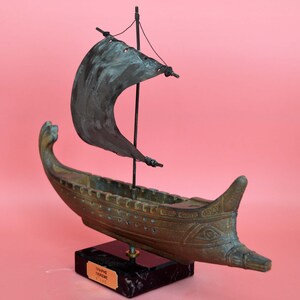 Ship With Marble Base Inspired by Ancient Greek Penteconter,forerunner ...