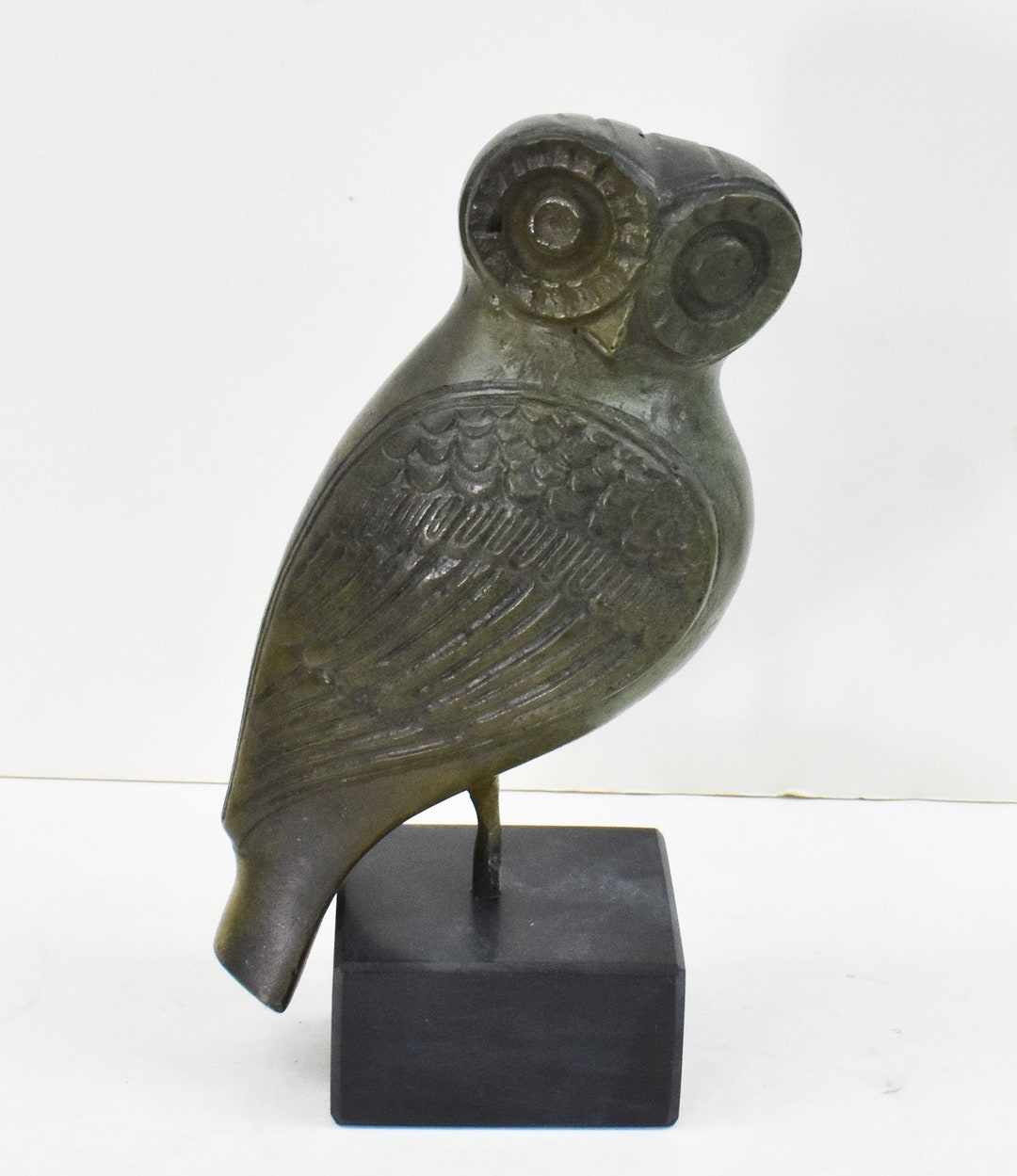 Athenian Owl-bronze Figure-marble Base-symbol of Knowledge Wisdom ...