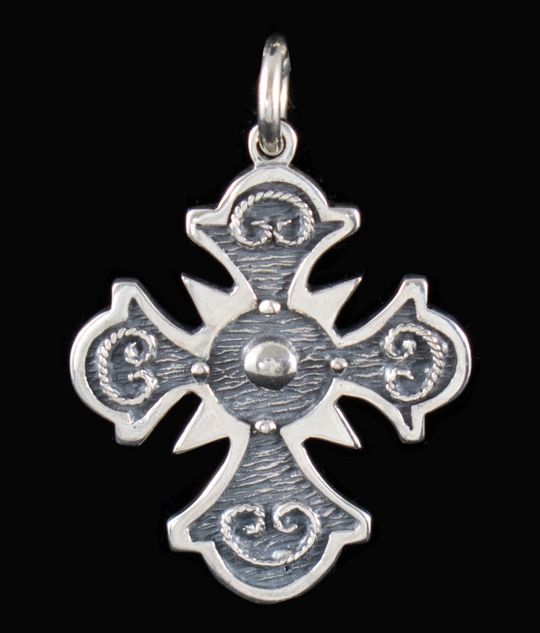 Double Sided Byzantine Baptism Cross Handcrafted in 925 Sterling Silver ...