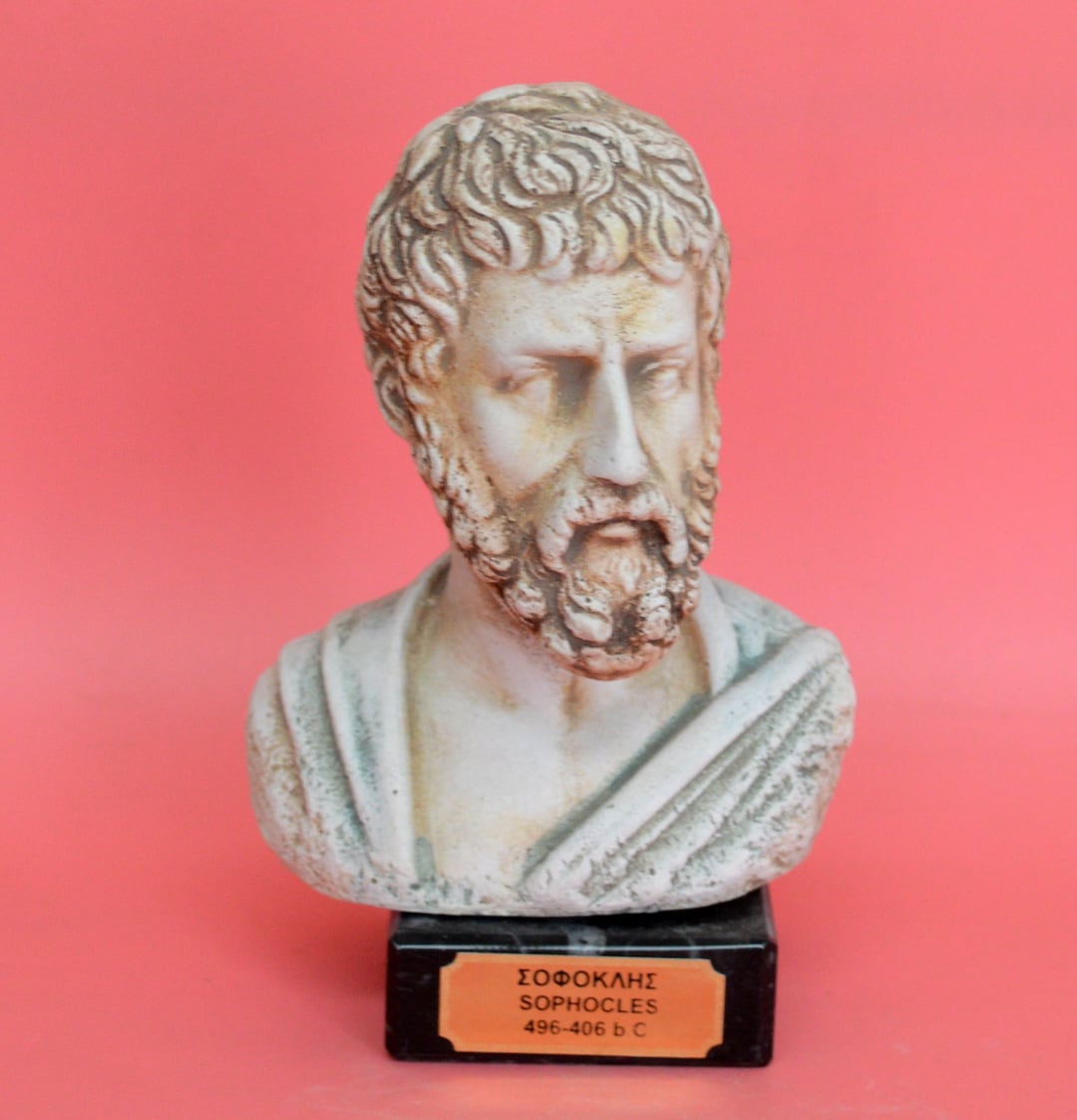 Decorative Bust of Sophocles Ancient Greek Dramatist Tragic Playwright ...