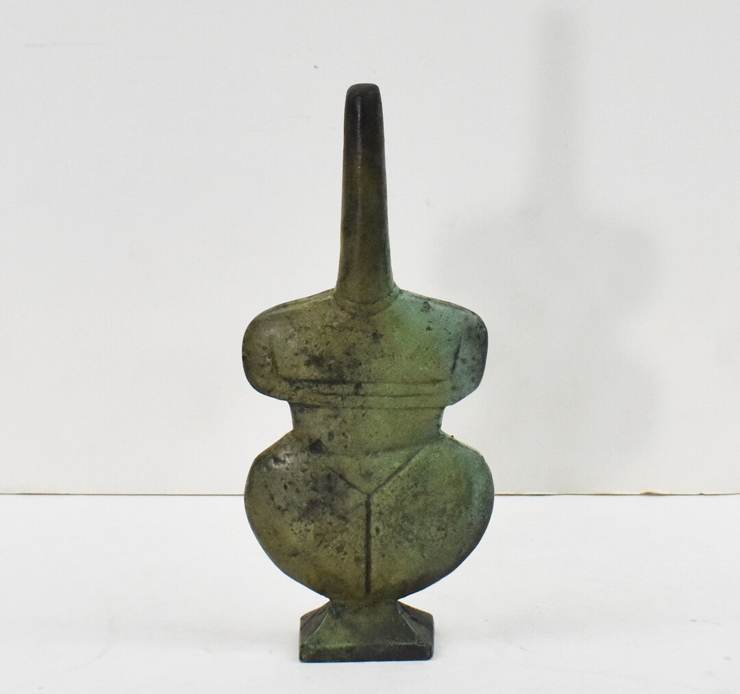Violin Shaped Cycladic Statuette-bronze Female Figurine-minimal ...