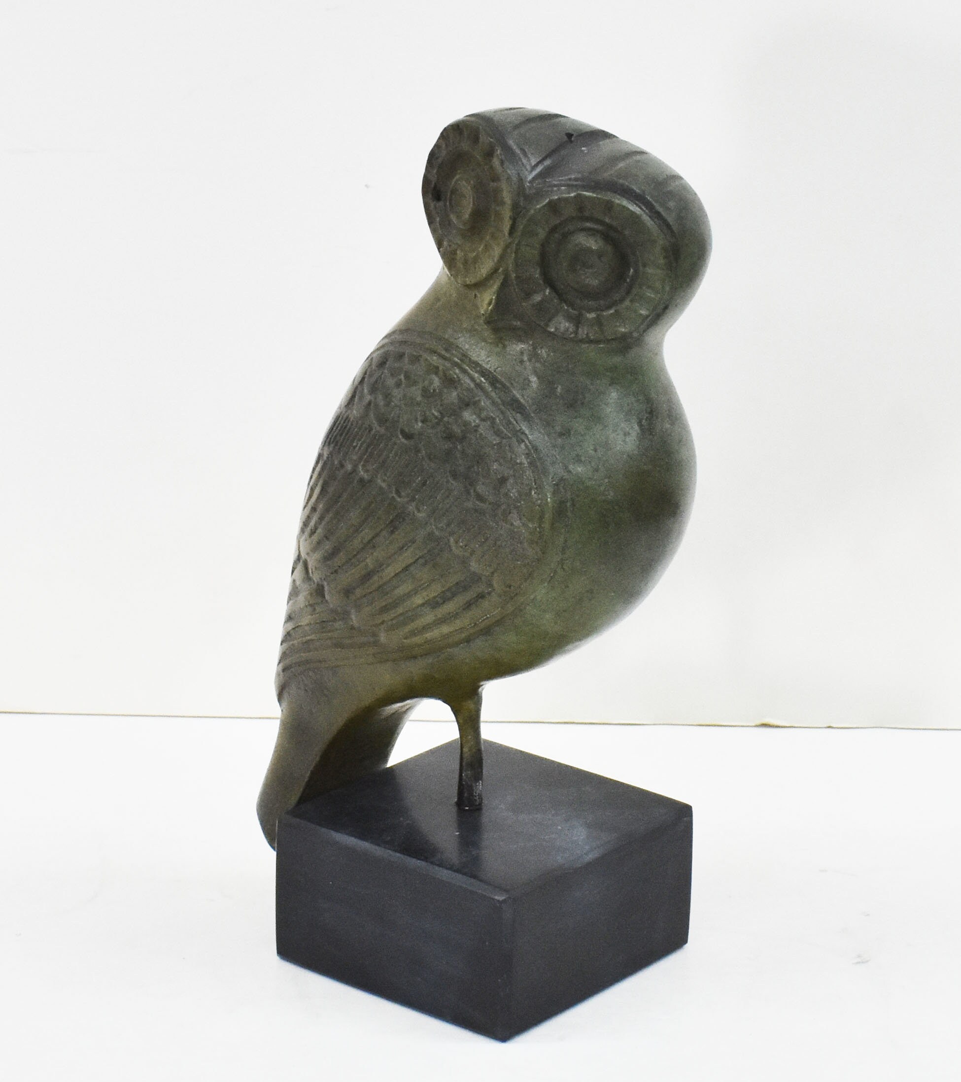 Athenian Owl-bronze Figure-marble Base-symbol of Knowledge Wisdom ...