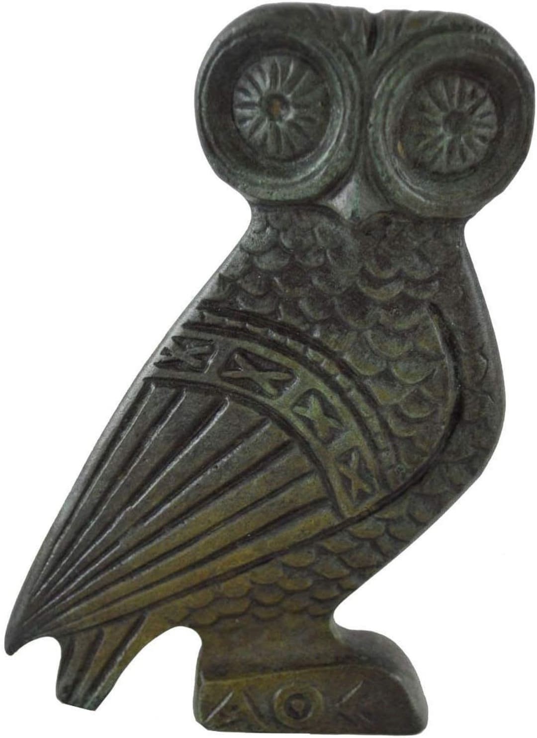 Owl of Wisdom-small Flat Bronze Figure-symbol of Knowledge Intelligence ...