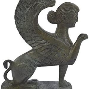 Greek Sphinx Bronze Sculpture-mythical Female Monster Posing - Etsy