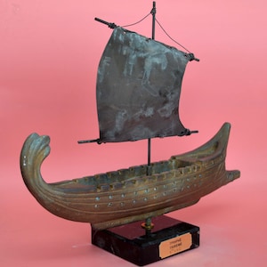 Ship With Marble Base Inspired by Ancient Greek Penteconter,forerunner ...
