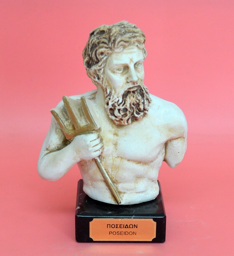 Bust of Poseidon Olympian God of the Sea, Earthquakes, and Horses ...