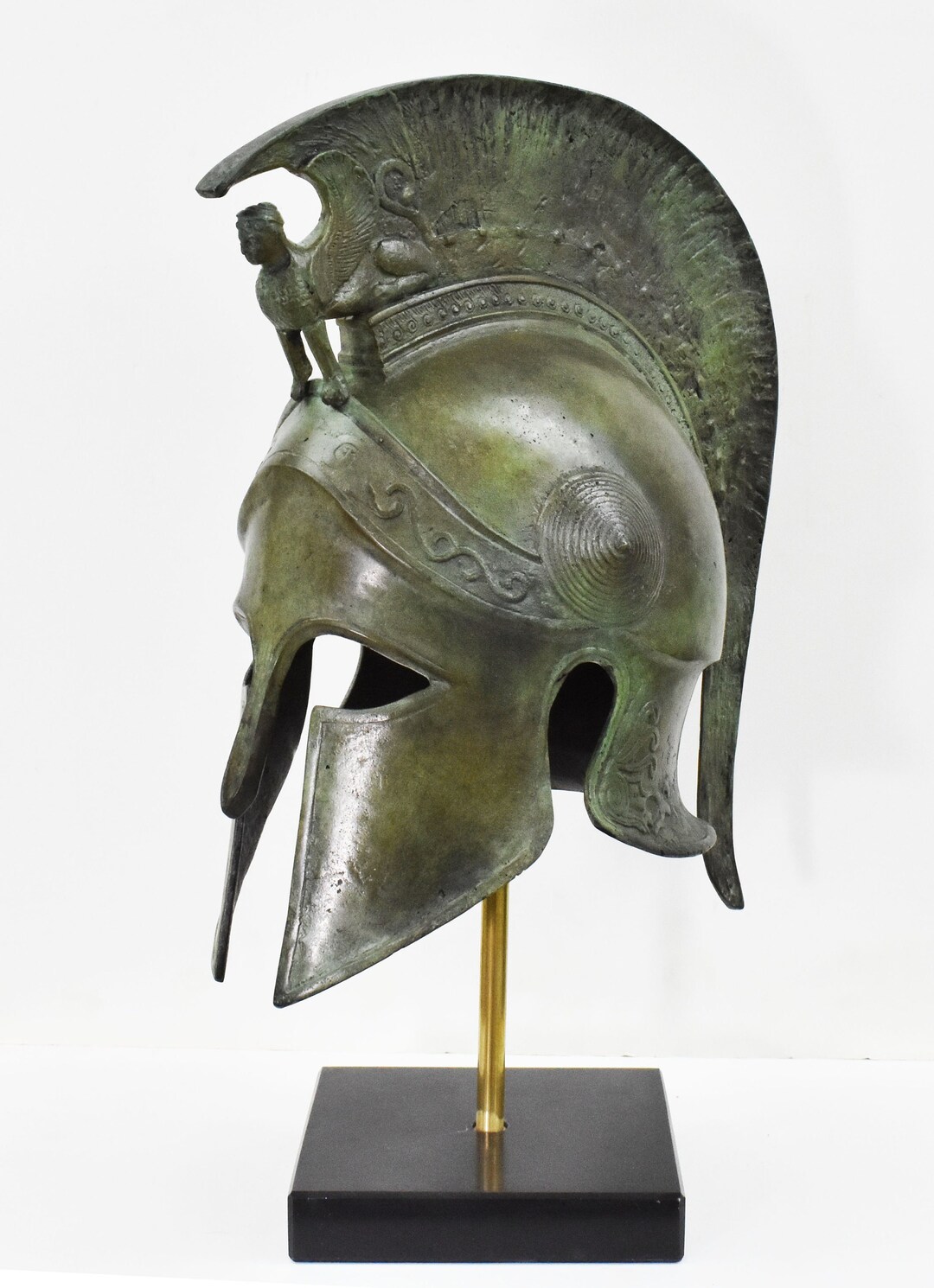 Bronze Corinthian Crested Helmet-decorated With Sphinx-symbol of ...